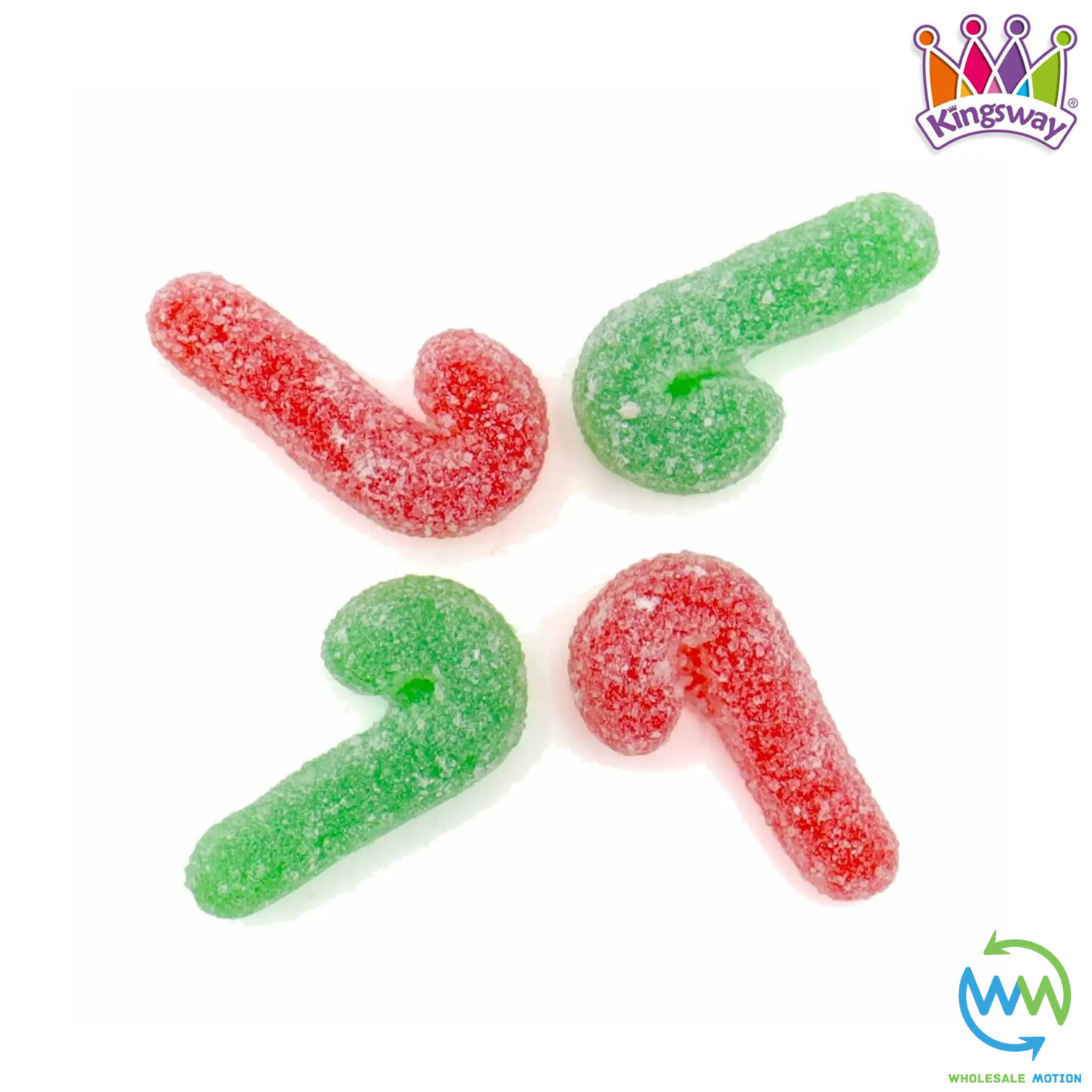 Christmas JELLY CANDY CANES Sweets KINGSWAY Sugared Gummy XMAS Cane ...
