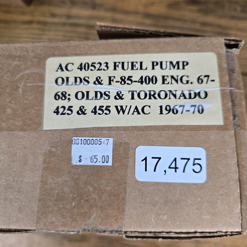 AC Delco 40523 Fuel Pump Oldsmobile 400 425 455 1967-70 F-85 Toronado A ...