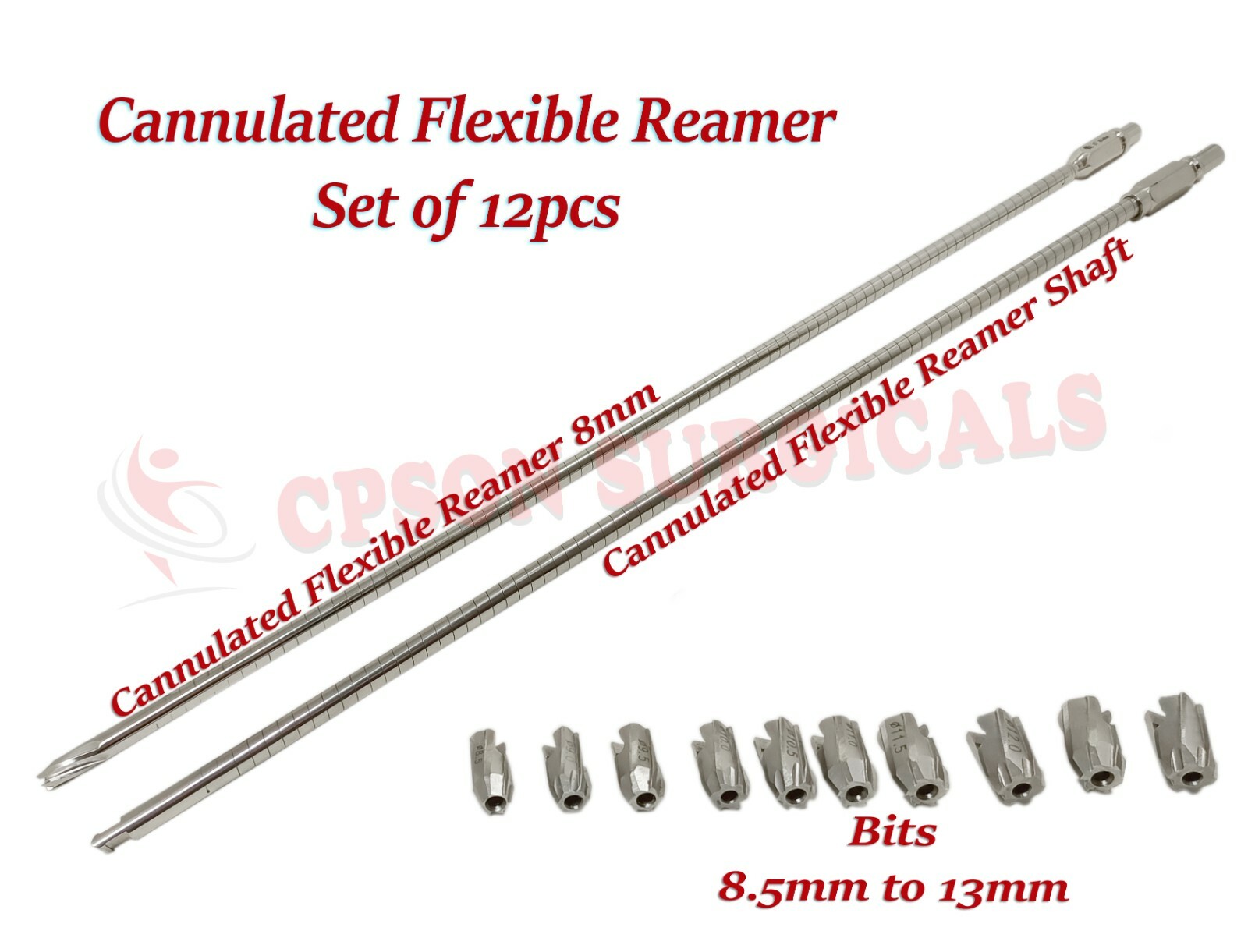 Orthopedic Cannulated Flexible Reamer Shaft Set of 12pcs Veterinary ...