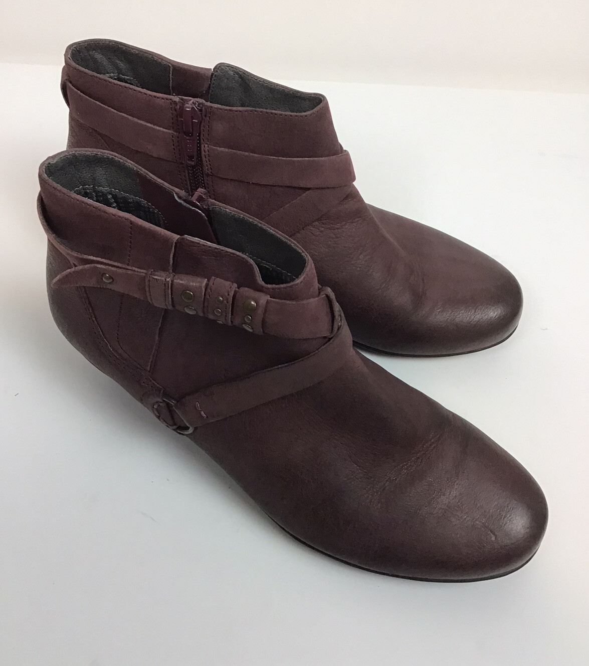 Abeo Nancy Ankle Wine. Low Heel Harness Booties 8 N, Orthopedic Insole ...