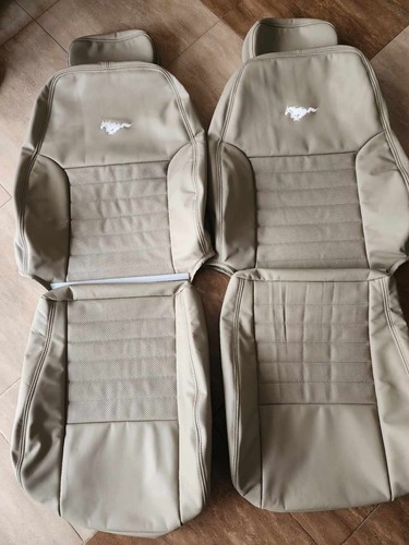 (1999-2004) For Ford Mustang GT Tan Synthetic Leather Perforated ...