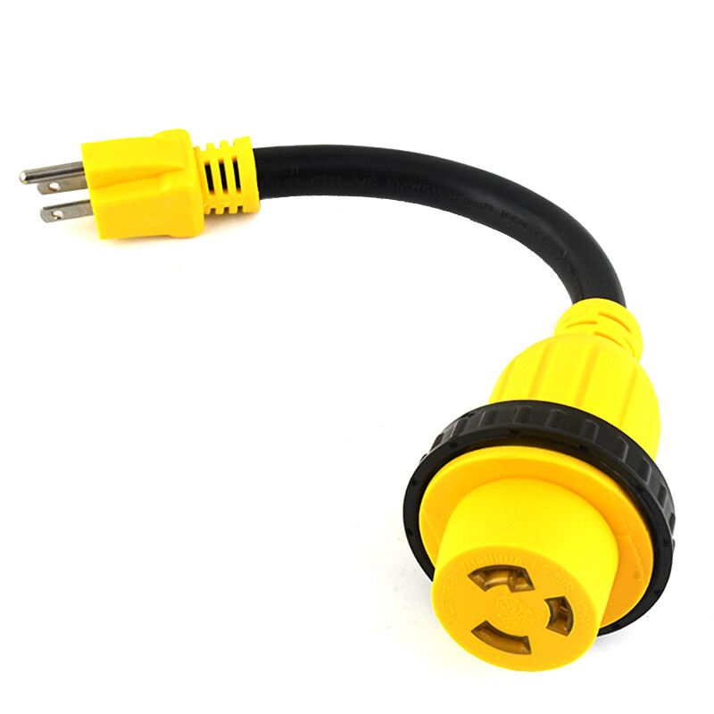 110V Power Adapter Converts 30 Amp to 15 Amp for RVs 12 Inch Length NEW ...