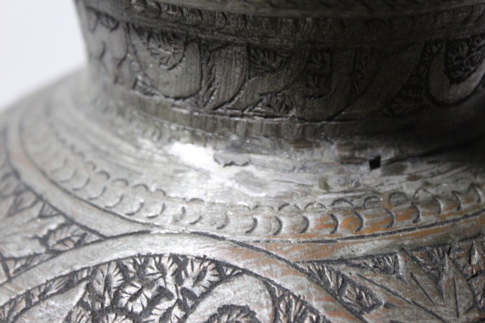 large Early Middle Eastern Islamic hand hammered copper pot from early ...