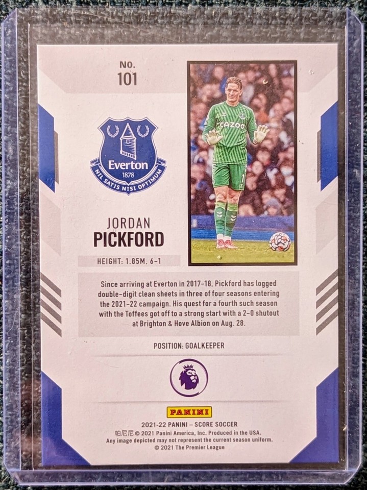 Jordan Pickford #101 (2021-22 Panini) Score Premier League : /15 ...