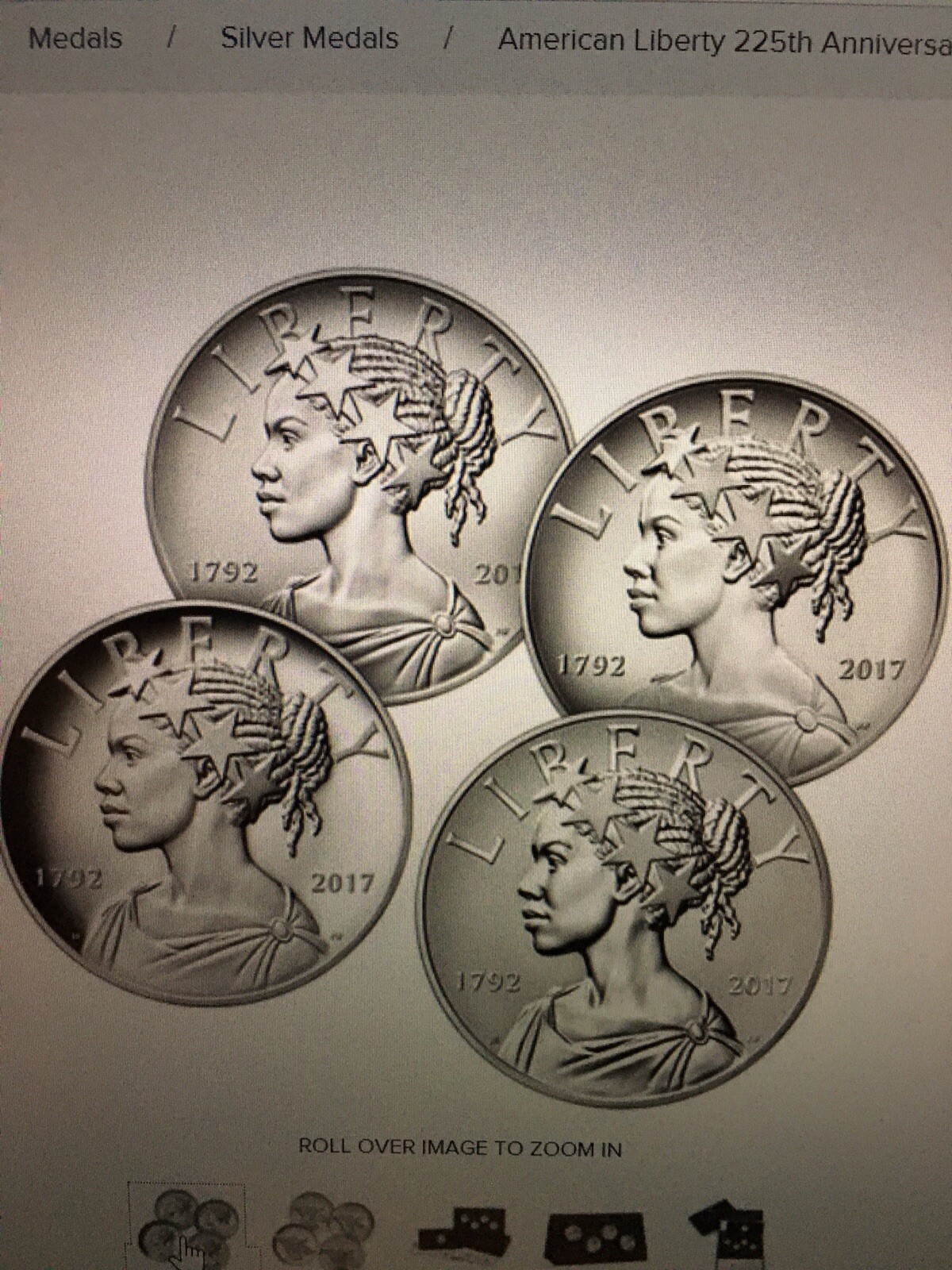 2017 Liberty 225th Anniversary Silver Medal 4 Coin Set 17XD | eBay