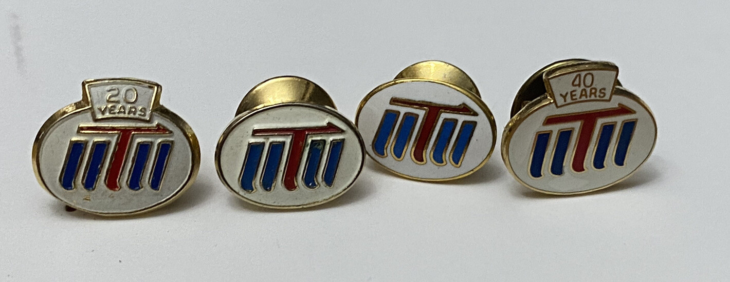 4 United Transportation Union (UTU) Membership Service Pins 20 & 40 ...