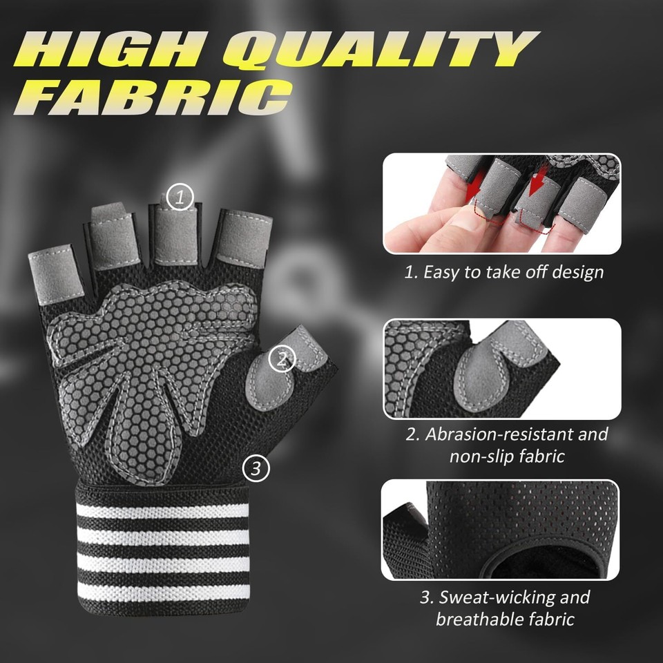 Weight lifting Gym Gloves Workout for Men Wrist Support Lifting ...