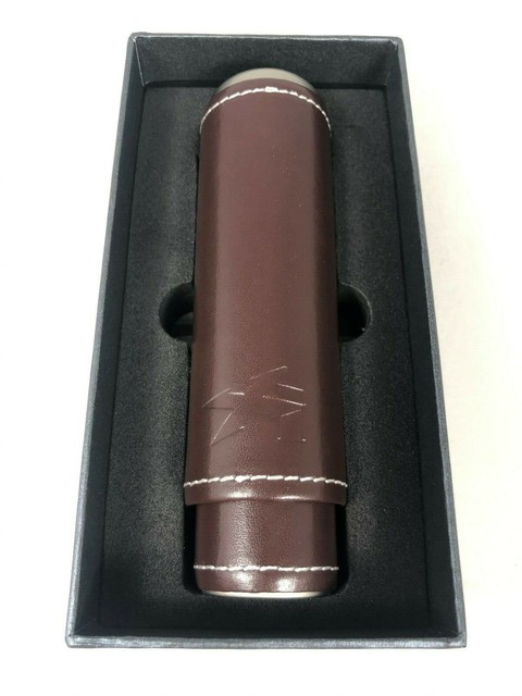 XIKAR Single Cigar Tube Leather Case Cedar Lined Envoy Brown 241CN for ...