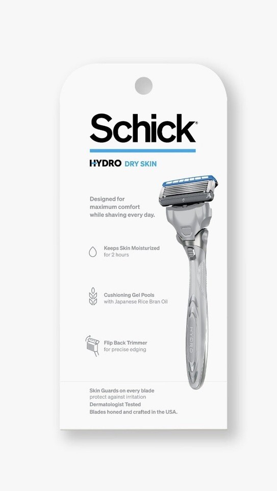 Schick HYDRO Skin Comfort Dry Skin Men’s Razor W/ 2 Razor Cartridges | eBay