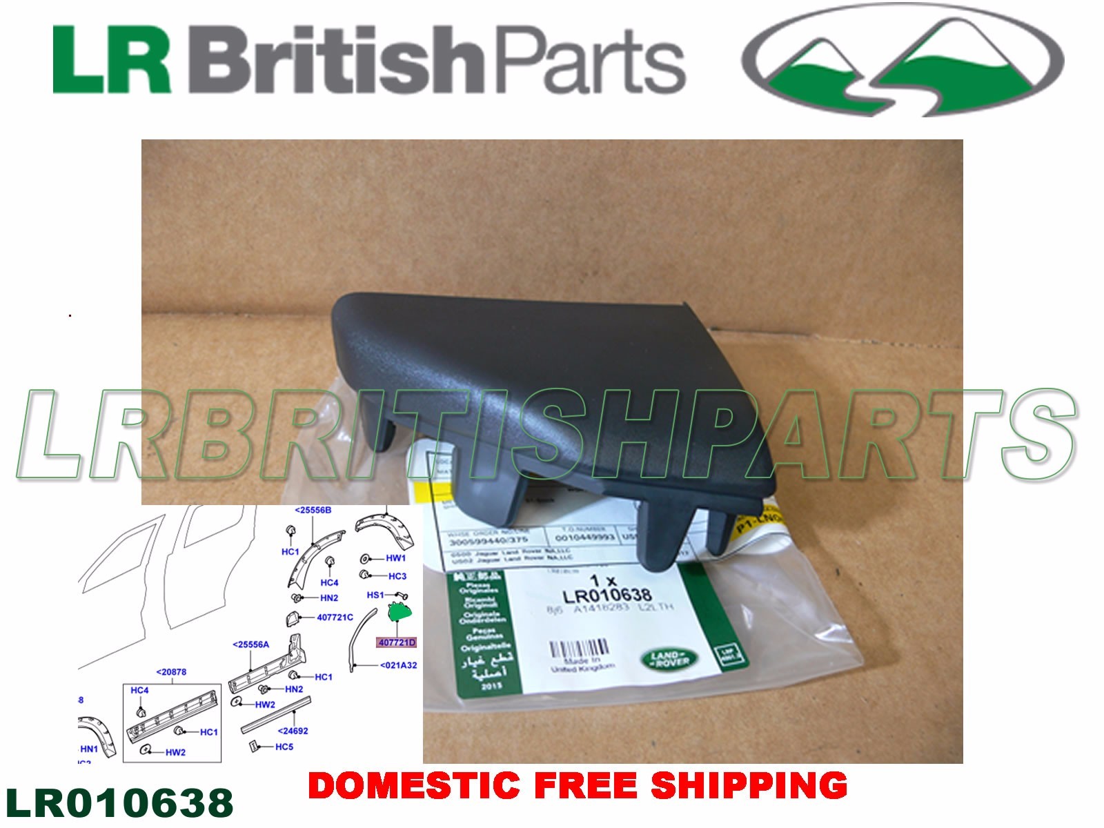 GENUINE LAND ROVER REAR WHEELARCH REAR MOULDING LR3 LR4 LH NEW LR010638 ...