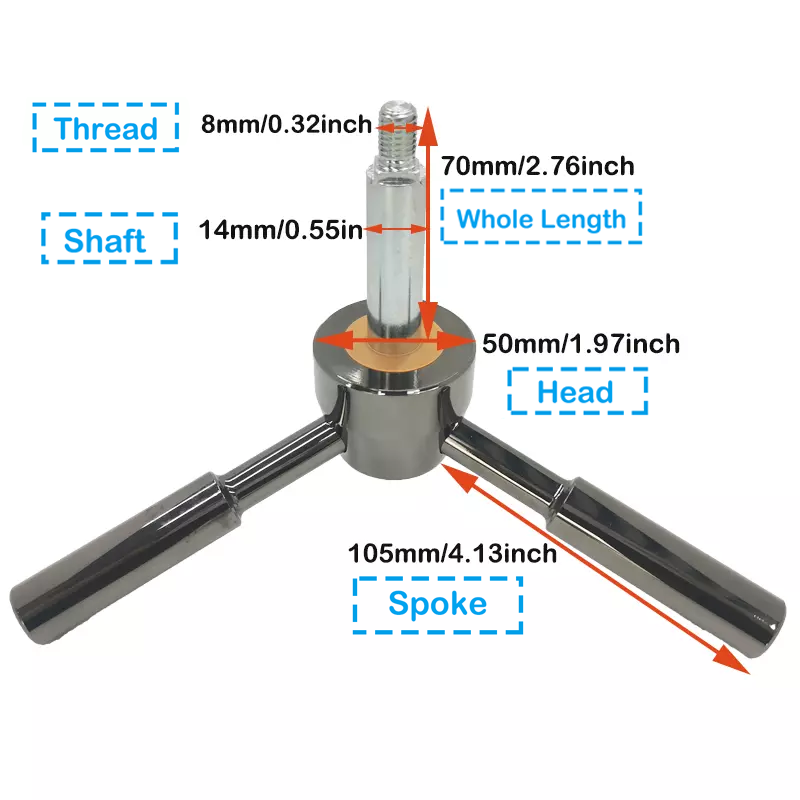 Gun Safe Handle with 3 Spoke -Gun Gray Finish -Safe Box Handle ...