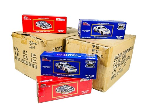 (2) Cases of Assorted Racing Champions NASCAR Banks ~ 1/24 Diecast 1992 ...