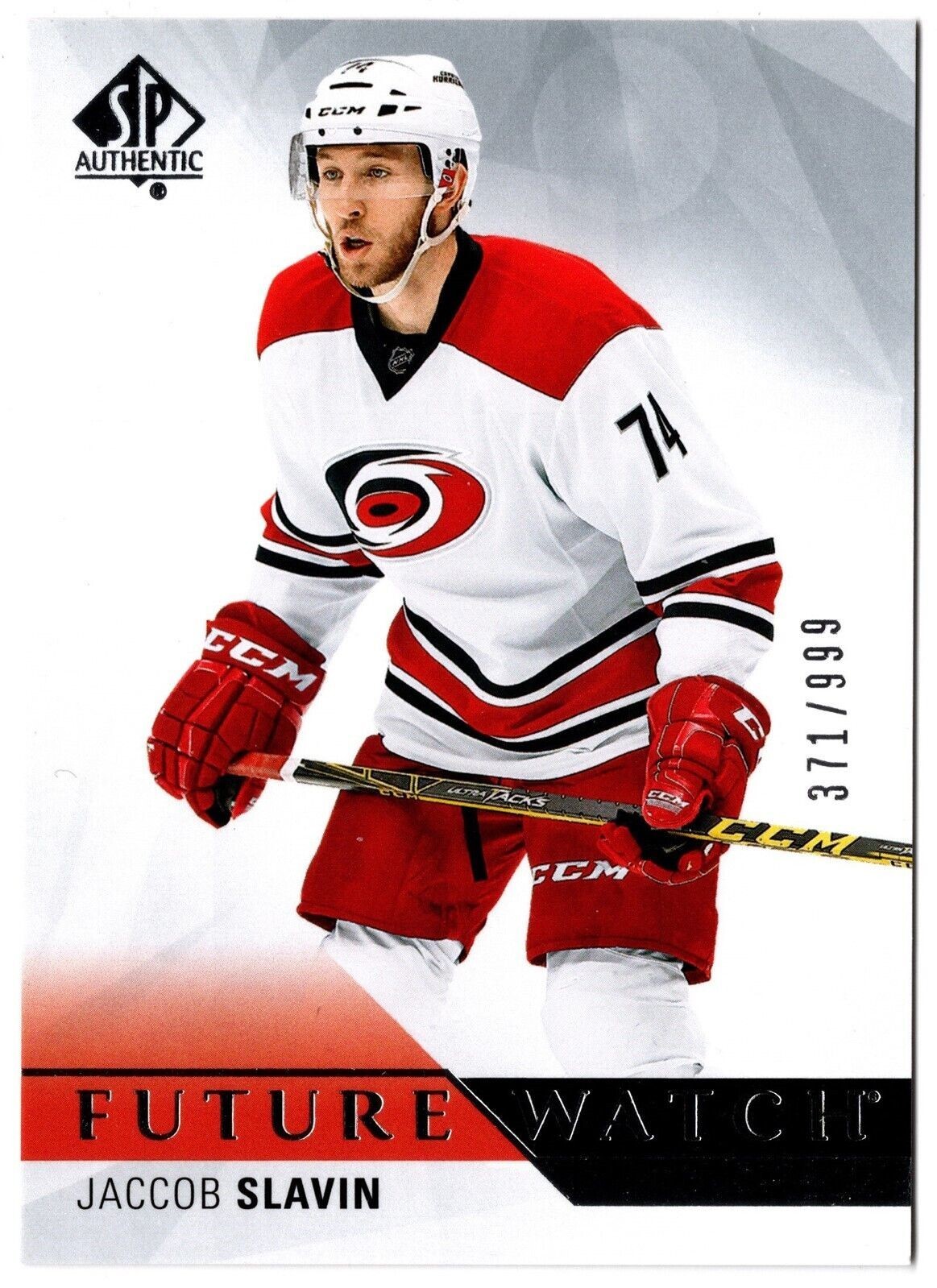 2015-16 SP Authentic Future Watch JACCOB SLAVIN 203 #/999 Carolina ...