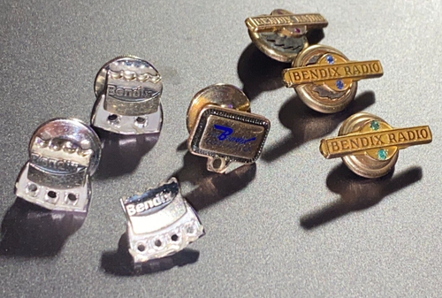 WWII Bendix Radio 10k 14k Yellow White Gold Employee Service Pin Award ...