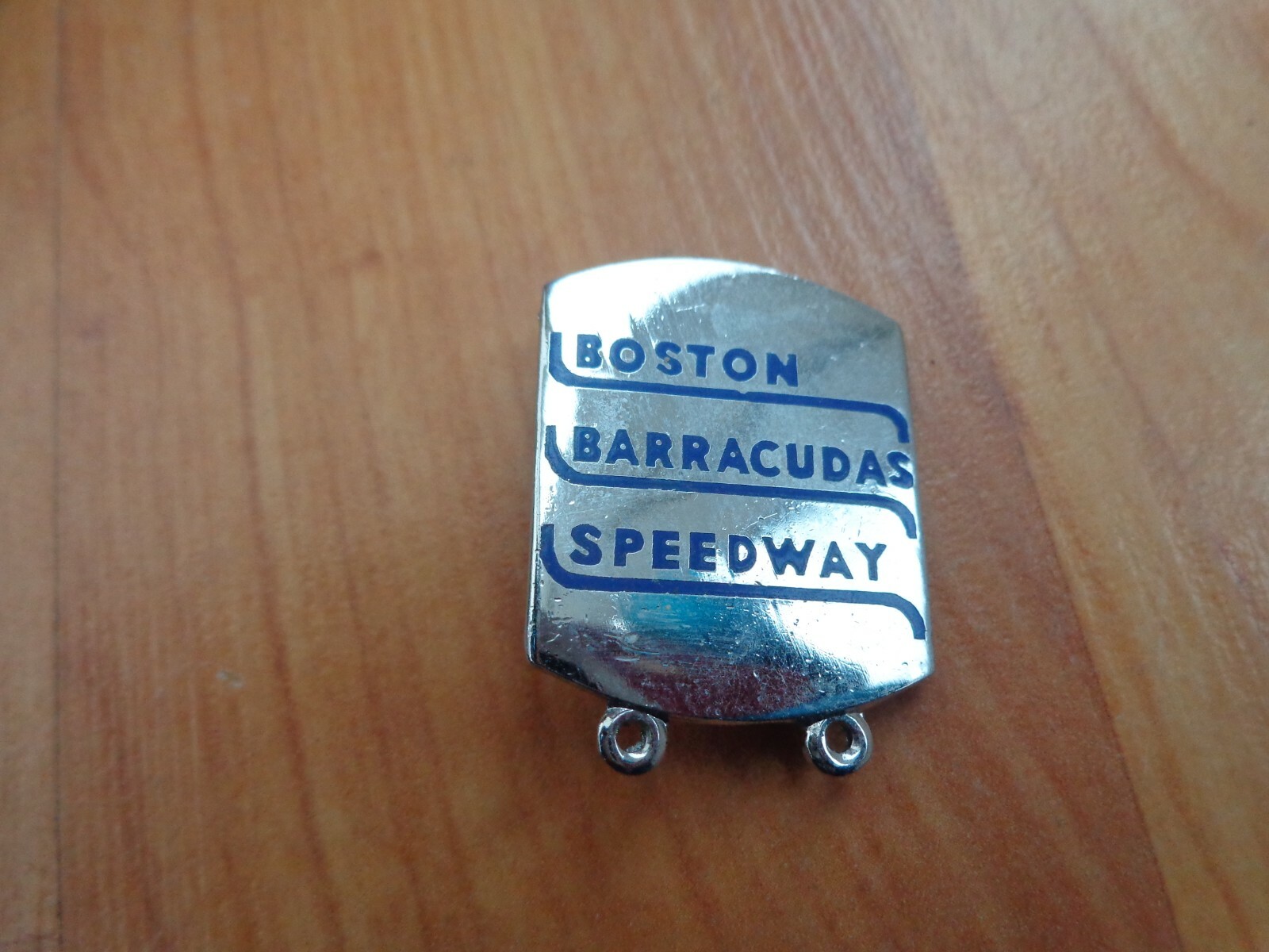 VINTAGE BOSTON BARRACUDAS SPEEDWAY CREST W. REEVES ENAMEL BIKE PIN ...