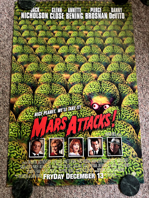 MARS ATTACKS Original Movie POSTER 27x40 B Jack Nicholson, Single Sided ...