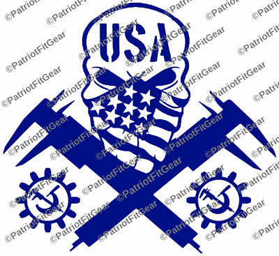 Machinist,Millwright,Caliper,Skull,Micrometer,Milling,CNC,Sticker,Vinyl ...