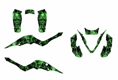 APEX Pro Shark MXR 70 90 graphics decal kit #9500 Green Zombie Skull | eBay