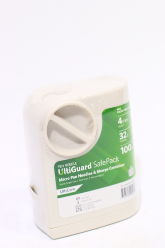 NEW UltiGuard Safe Pack Micro Needles Pen Sharps Container 4mm 32g 100 ...