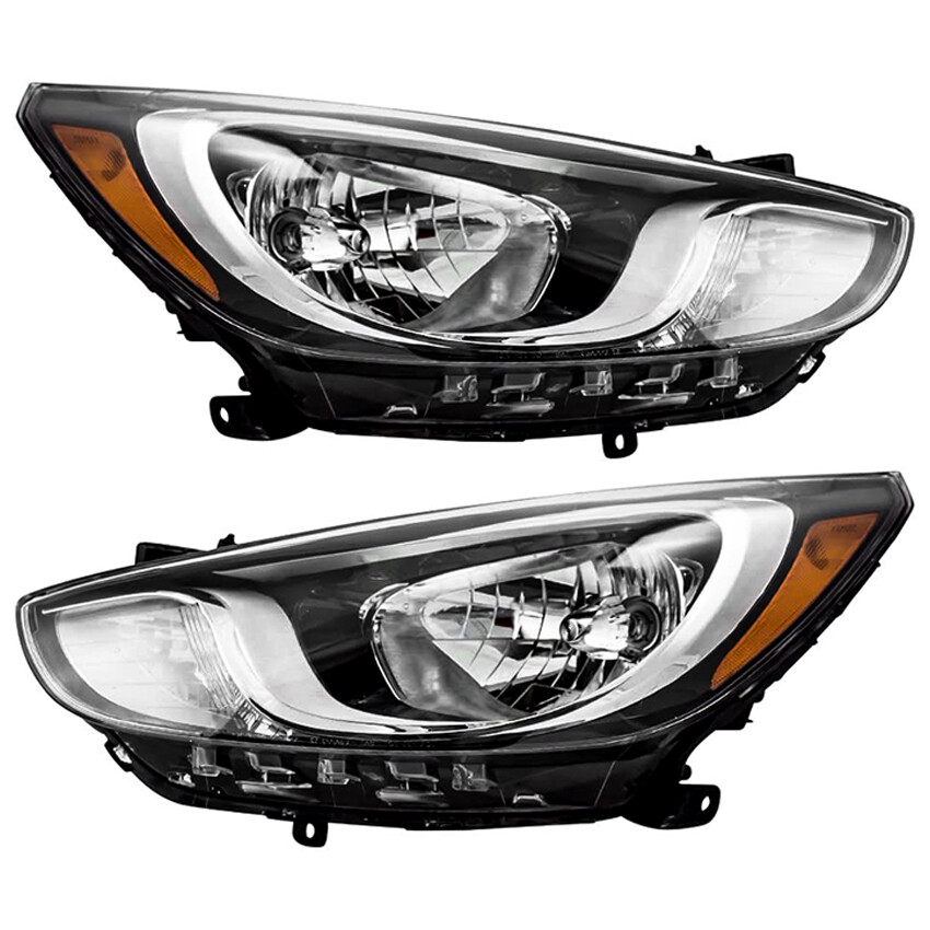 NEW HEADLIGHT PAIR FITS HYUNDAI ACCENT HATCHBACK 2012-14 92102-1R010 ...