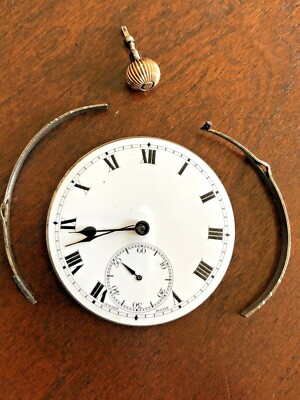 Beautiful Antique Pocket Watch Movement with Dial & Crown, 15 Jewels ...