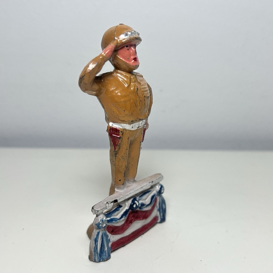 VINTAGE MANOIL BARCLAY M 185 GENERAL PATTON ON FESTOONED PLATFORM ...