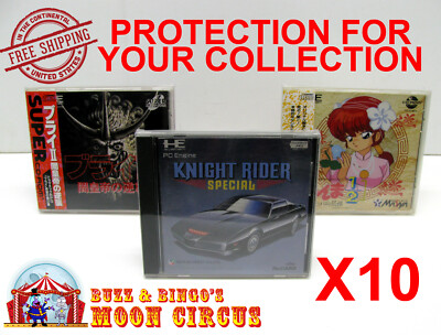 10X JAPAN PC ENGINE HuCARD / CD ROM CASE (SIZE A) CLEAR PLASTIC ...