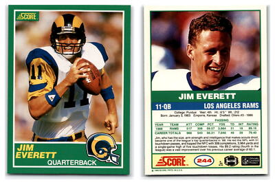 1989 Score Football #244 Jim Everett - Los Angeles Rams | eBay