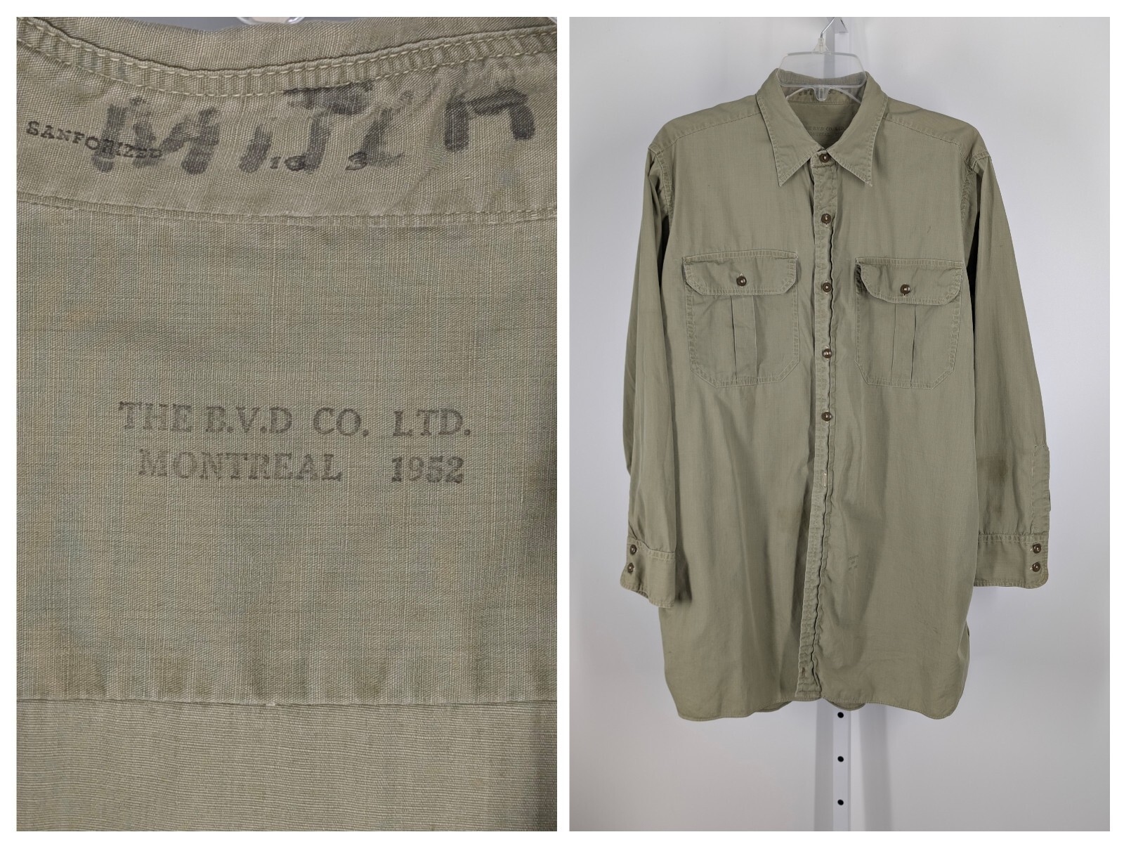 BVD Vintage 1952 Faded Olive Utility Work Double Pock… - Gem