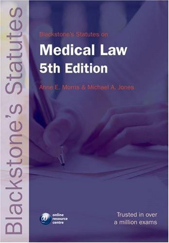 Blackstone's Statute Ser.: Blackstone's Statutes on Medical Law by ...