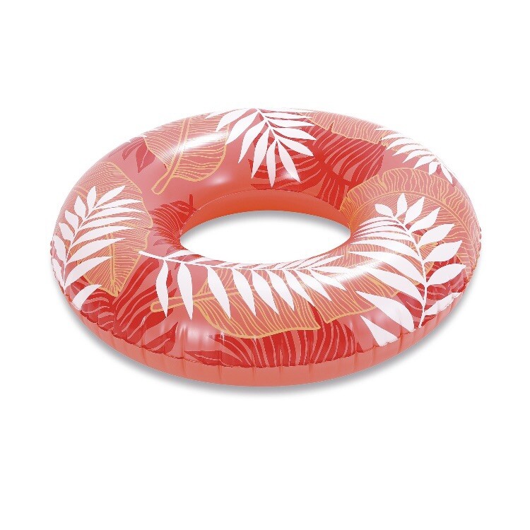 Inflatable Tropical Swimming Ring Float Inner Tube Coral Orange River ...