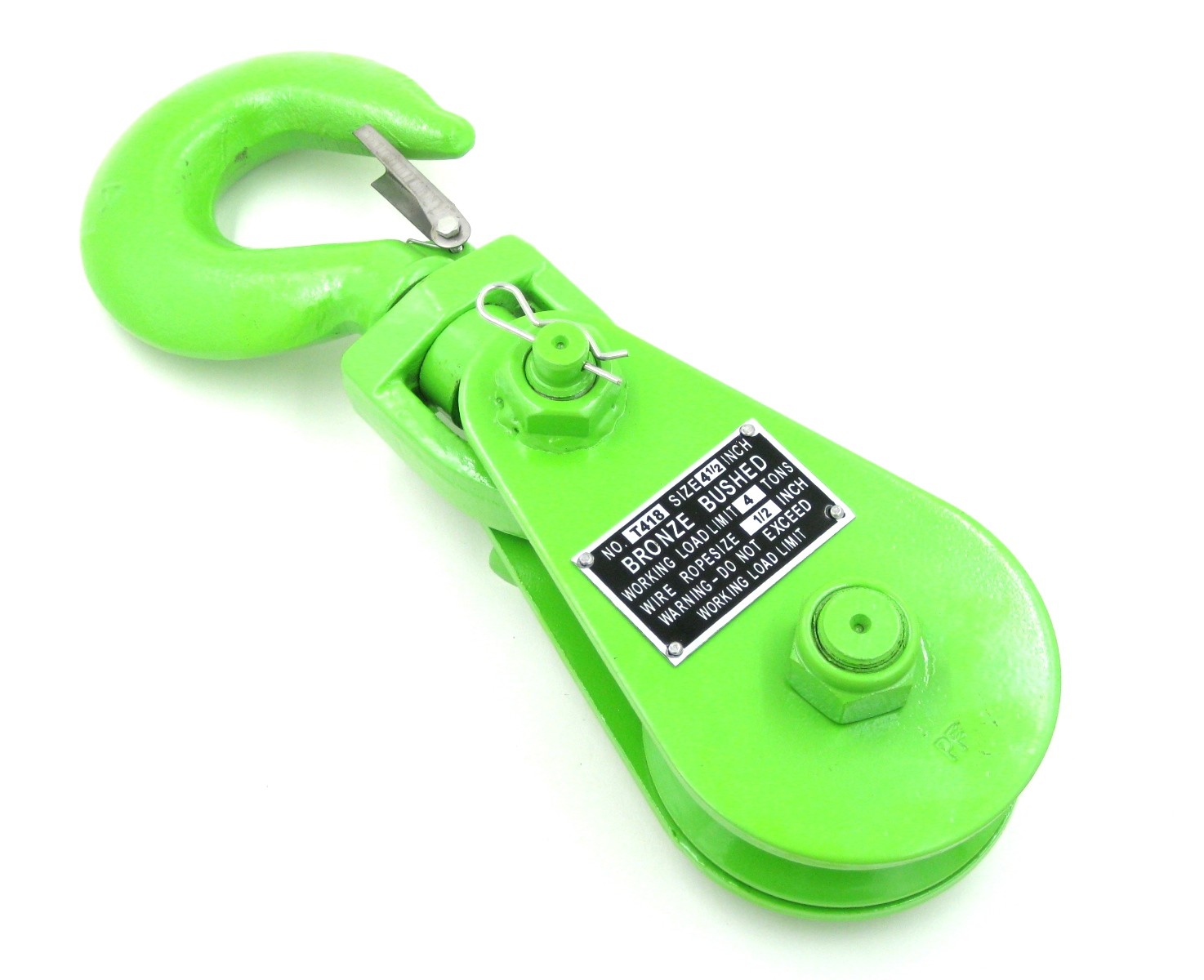 Snatch Block w Hook 4 Ton 4 1/2" f Flat Bed Wrecker Tow Truck Recovery ...