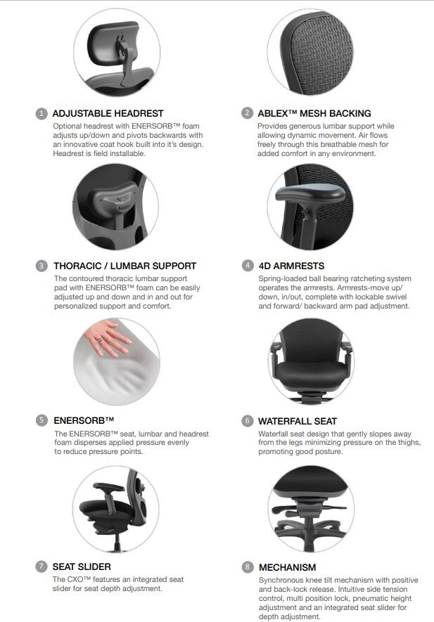 Office mid back task mesh chair Nightingale CXO-6200D (with Headrest ...