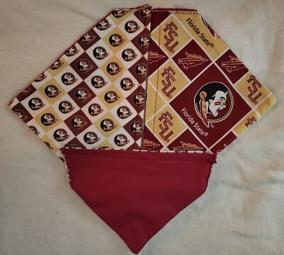 FLORIDA STATE UNIVERSITY (FSU) SEMINOLES HOMEMADE 2 SIDED DOG SCARF ...