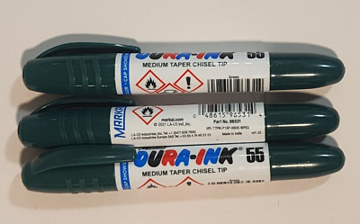 3pc Markal Dura-Ink 55 Medium chisel Tip Permanent Marker 96534 | eBay