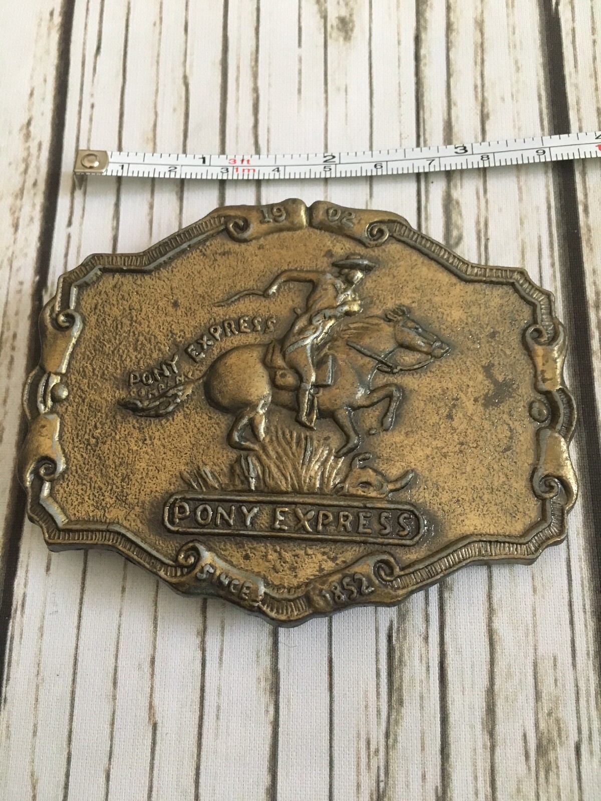 Vintage Since 1852-1902 Pony Express Horse Cowboy Met… - Gem