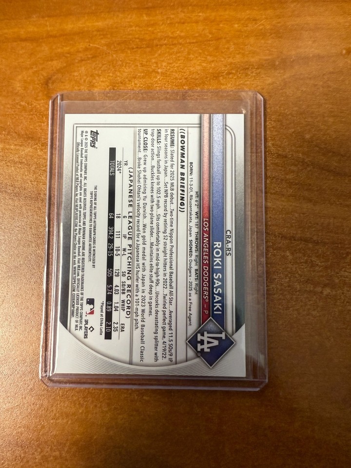 2025 Bowman Chrome Roki Sasaki Rookie Auto /100 Mini Diamond Dodgers | eBay