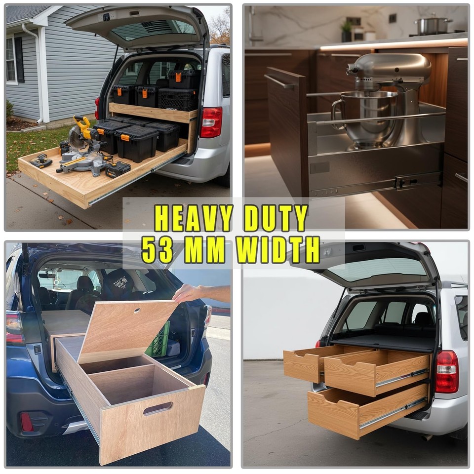 Heavy Duty Drawer Slides, 40 Inch, 300 lb Load Capacity, Side Mount ...