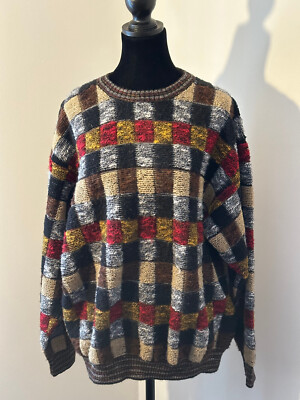Vtg Raffi Linea Uomo Italy Crew Neck Long Sleeve Sweater- Multicolor ...