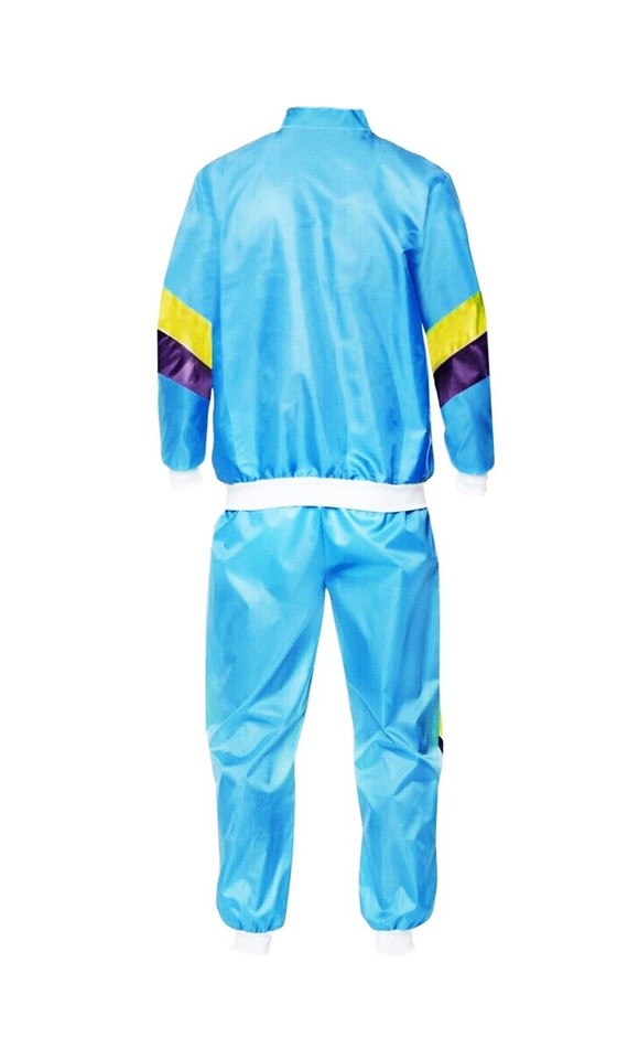 Mens 80s Shell Suit Fancy Dress Outfit Jimmy Costume Scouser Tracksuit ...
