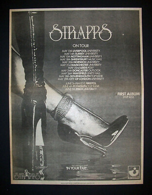 Strapps 1st Album & Tour 1976 Poster Type Ad, Promo Advert (Bondage ...