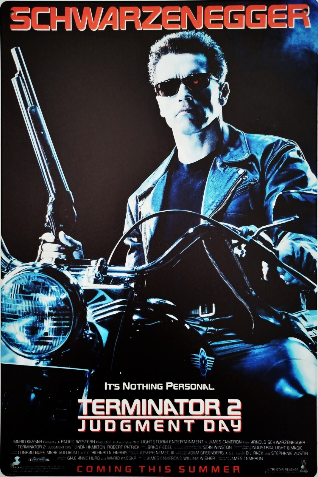 Terminator 2 Metal wall plaque Retro film movie poster motorcycle biker ...