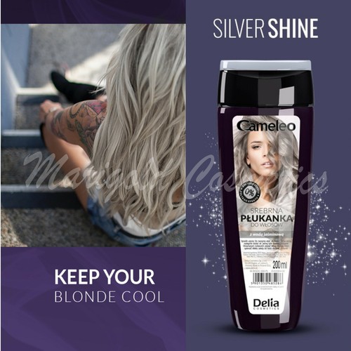 Delia Cameleo SILVER Hair Rinse Toner Wash-Out Colour Blonde Grey ...