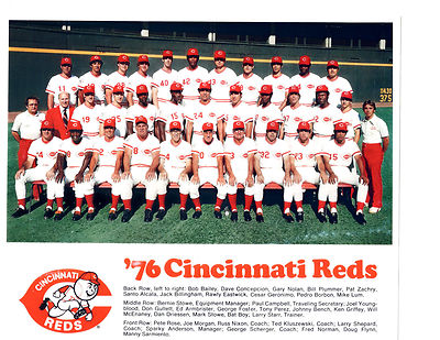 1976 CINCINNATI REDS 8.5X10 TEAM PHOTO ROSE BENCH PEREZ BASEBALL OHIO ...