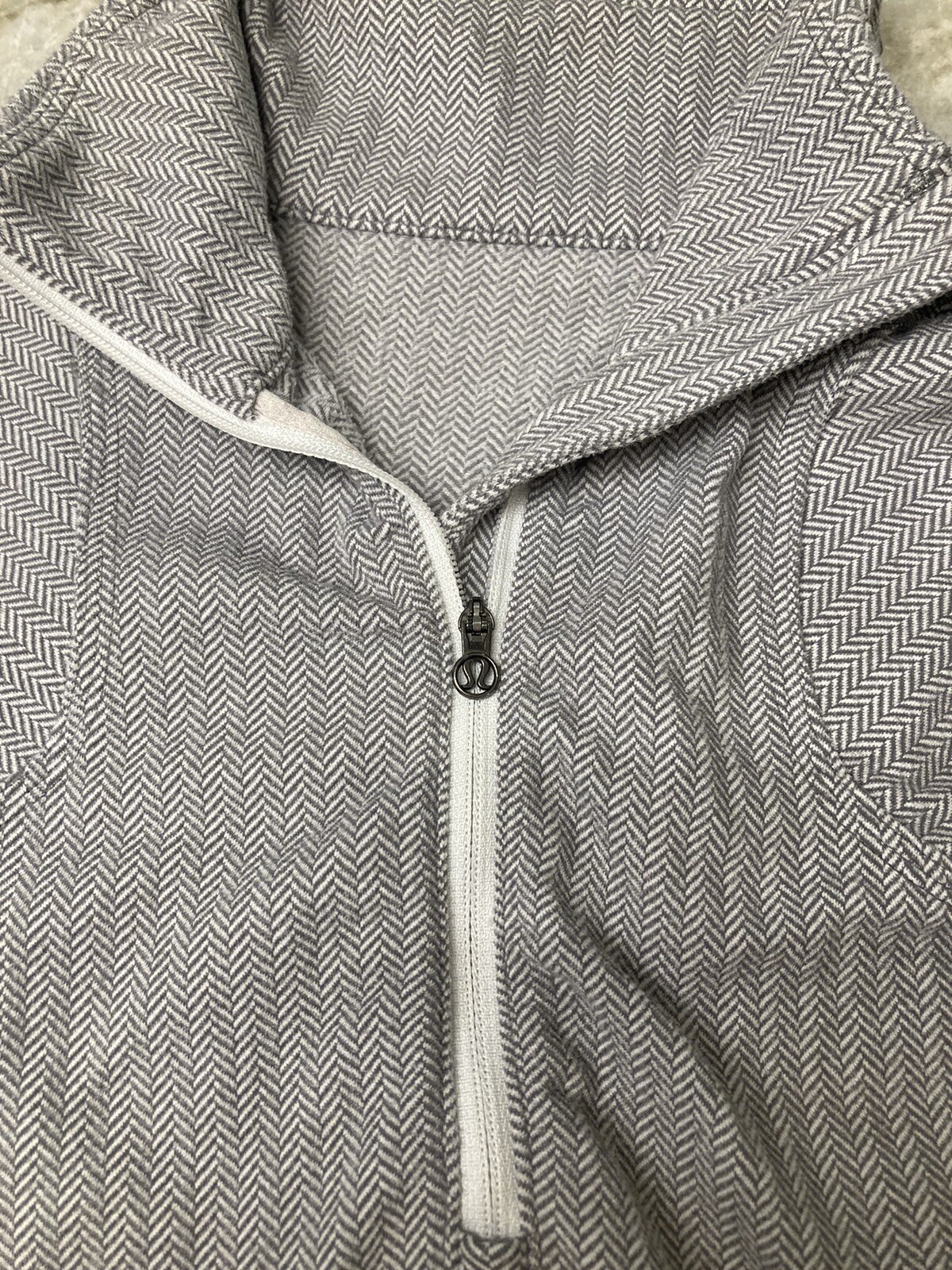 Lululemon RARE GRAY HERRINGBONE 1/4 Zip Pullover Jack… - Gem