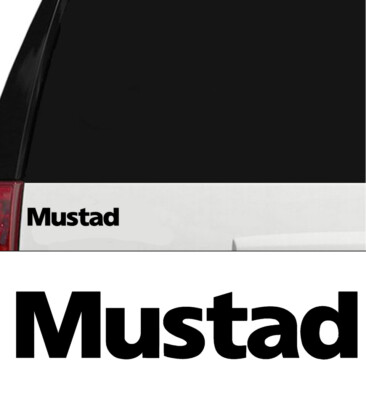 Mustad Fishing Hooks Vinyl Sticker Decal Tackle Fish Boat Line Black 8 ...