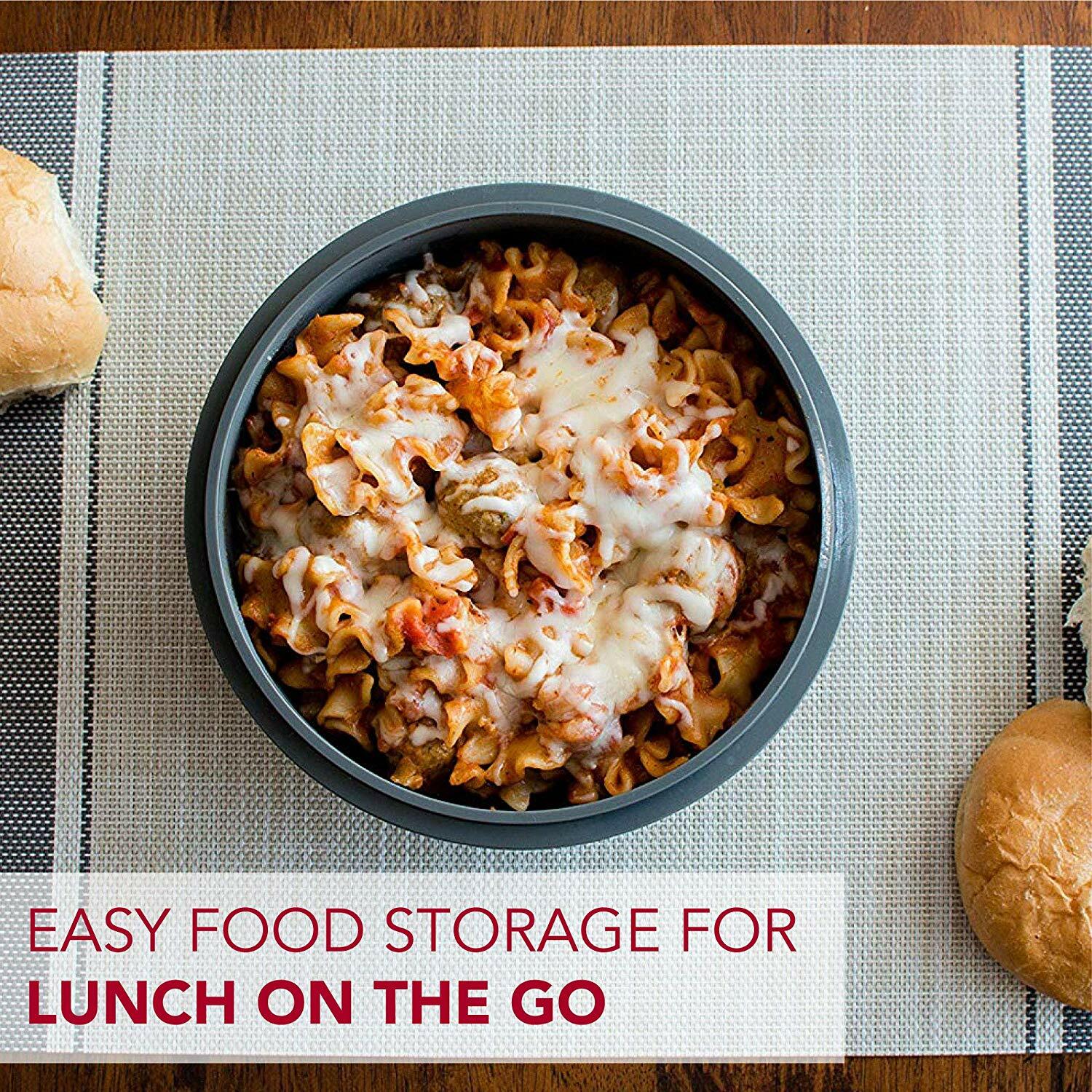 Collapse-it 4-Piece Silicone Food Storage Containers Black Rectangle ...