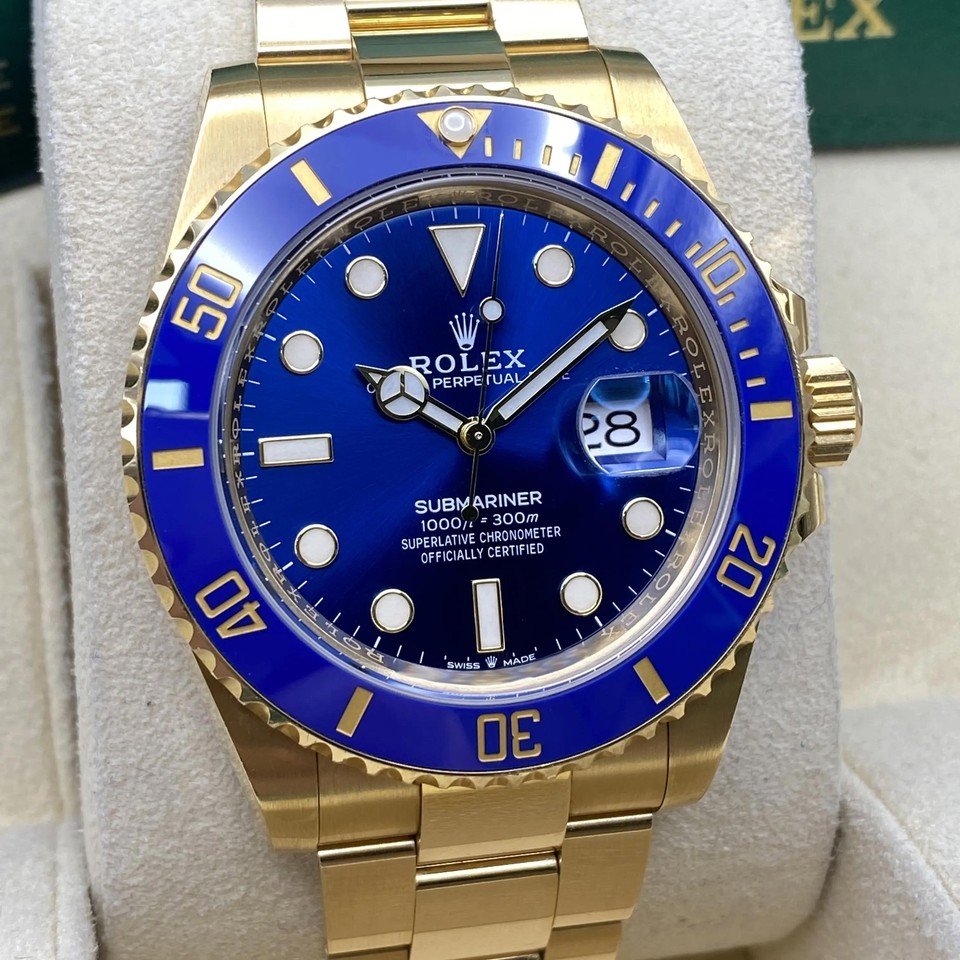 Rolex Submariner 126618LB Yellow Gold Blue Dial Automatic Watch B&P | eBay