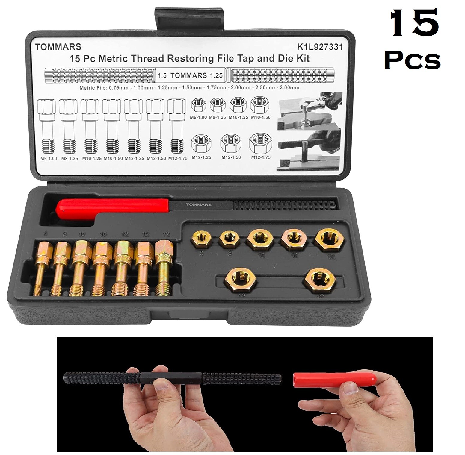 Metric Thread Restorer Set Thread Chaser Tool Rethreading Kit for ...