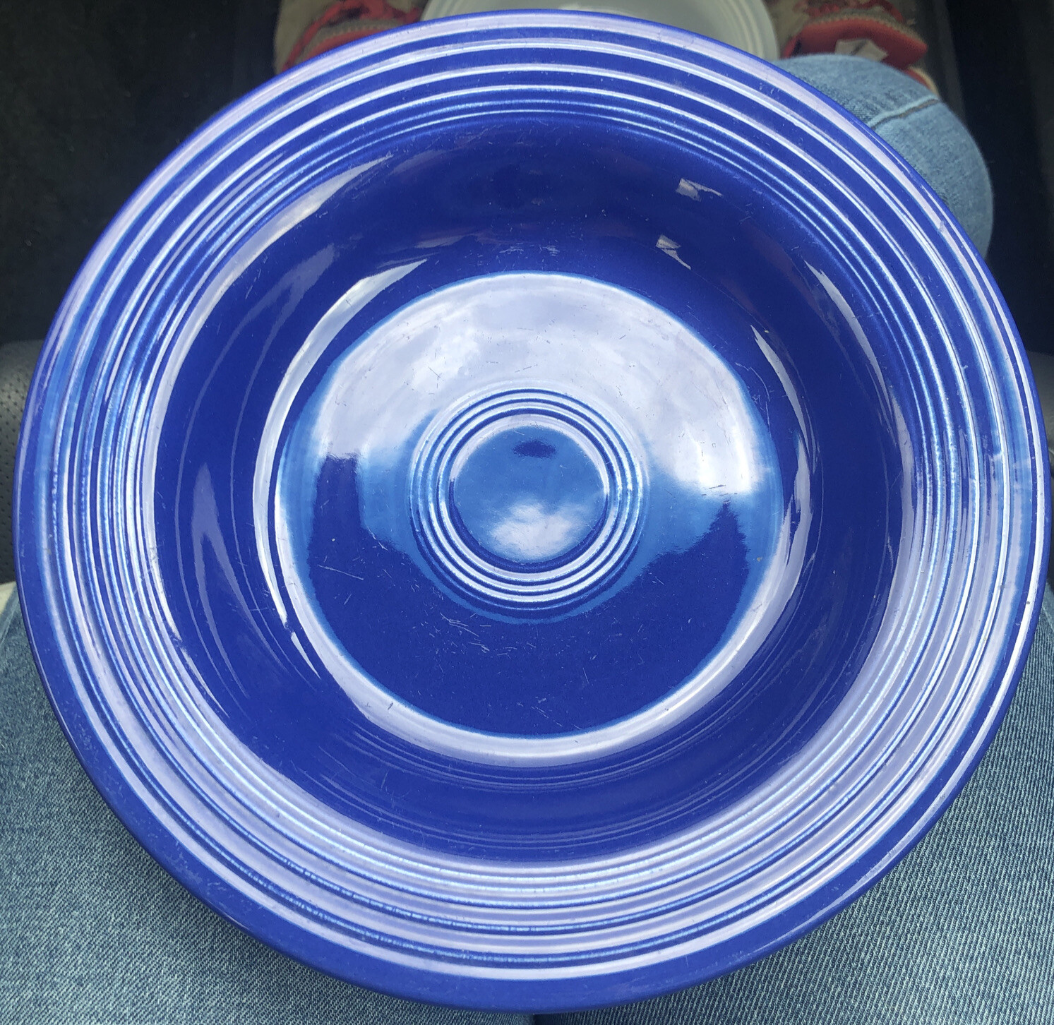 Fiestaware VTG Cobalt Blue 8 1/2” Deep Plate Soup Salad Bowl Fiesta HLC ...